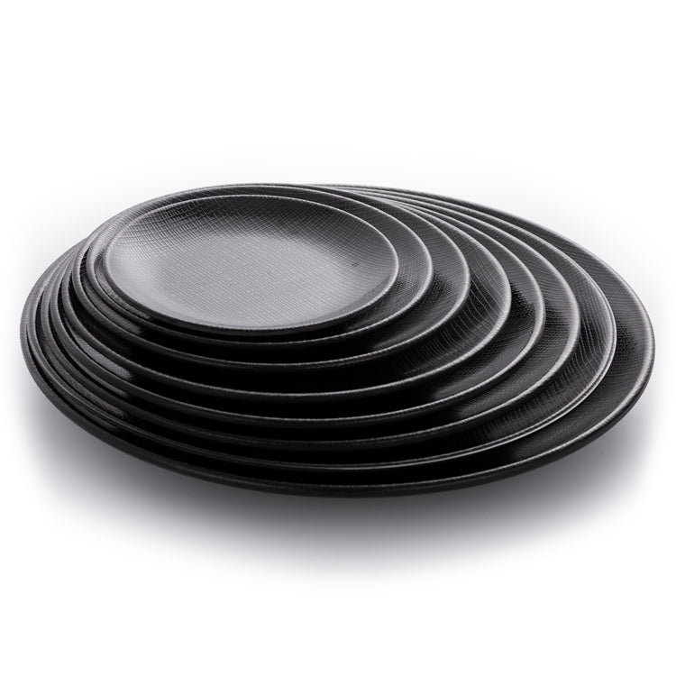 Matte Black Round Melamine Restaurant Plates With Pattern – Jamie