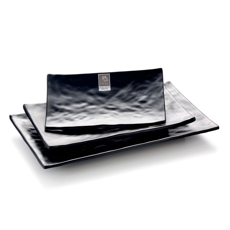 8 Inch Black Matte Rectangular Melamine Sushi Plates F8008MS – Jamie